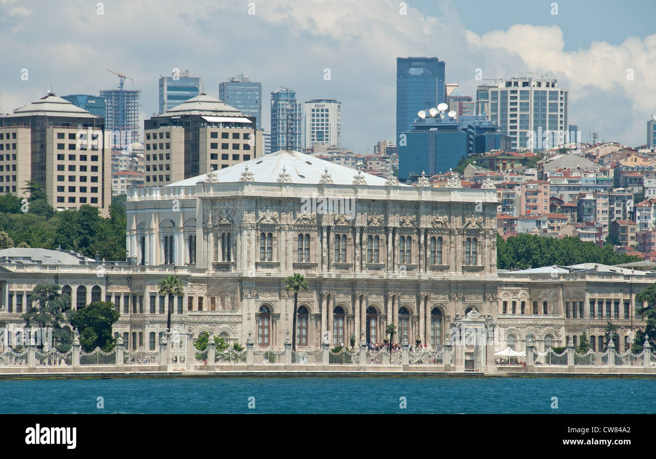 ISTANBUL, TURKEY. A view of Dolmabahce Palace on the European shore of ...