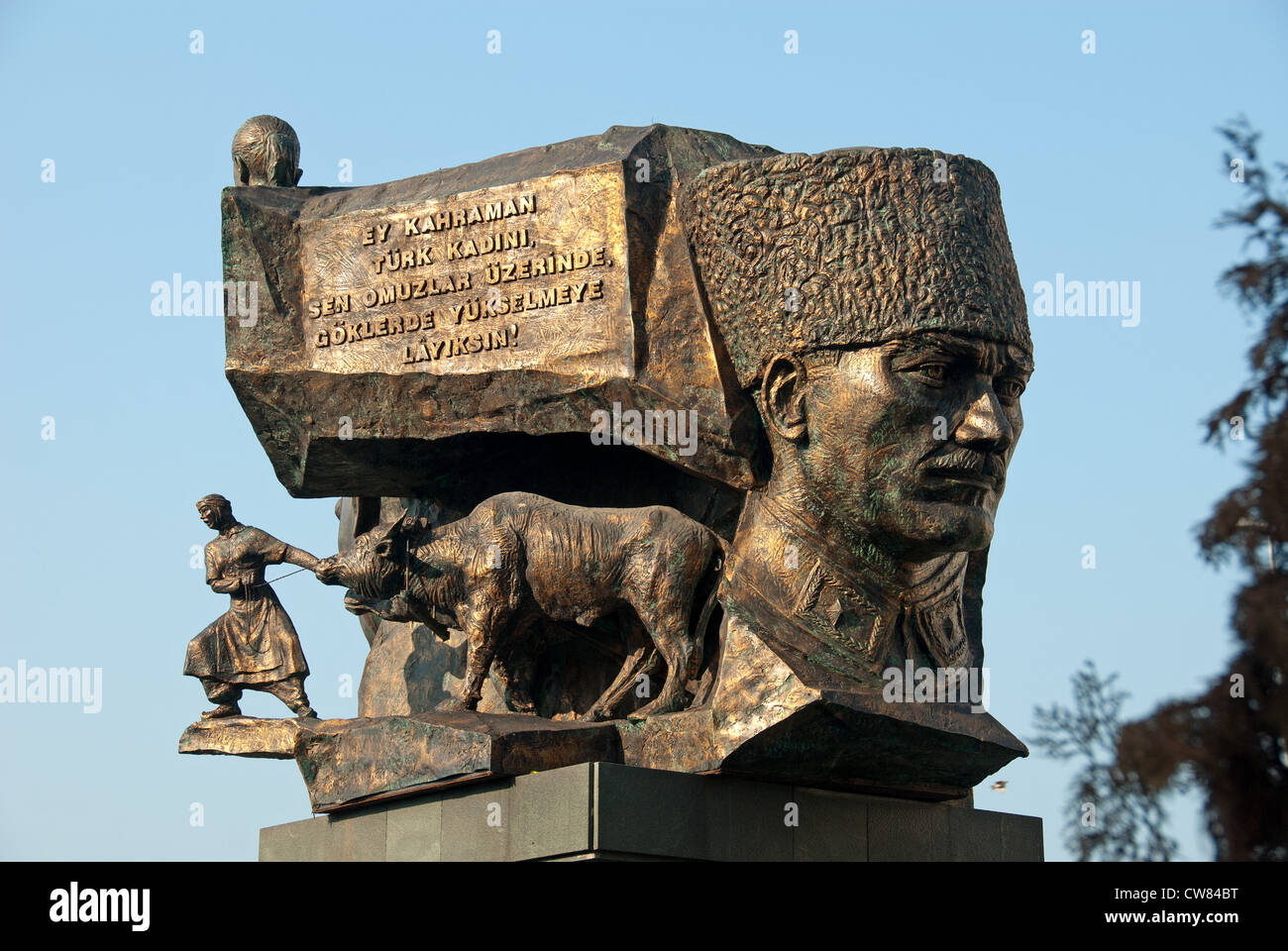 ISTANBUL, TURKEY. A statue of Ataturk in the Bosphorus suburb of ...
