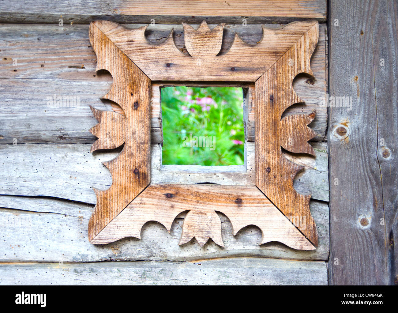 Ornamental wooden window frame hi-res stock photography and images - Alamy