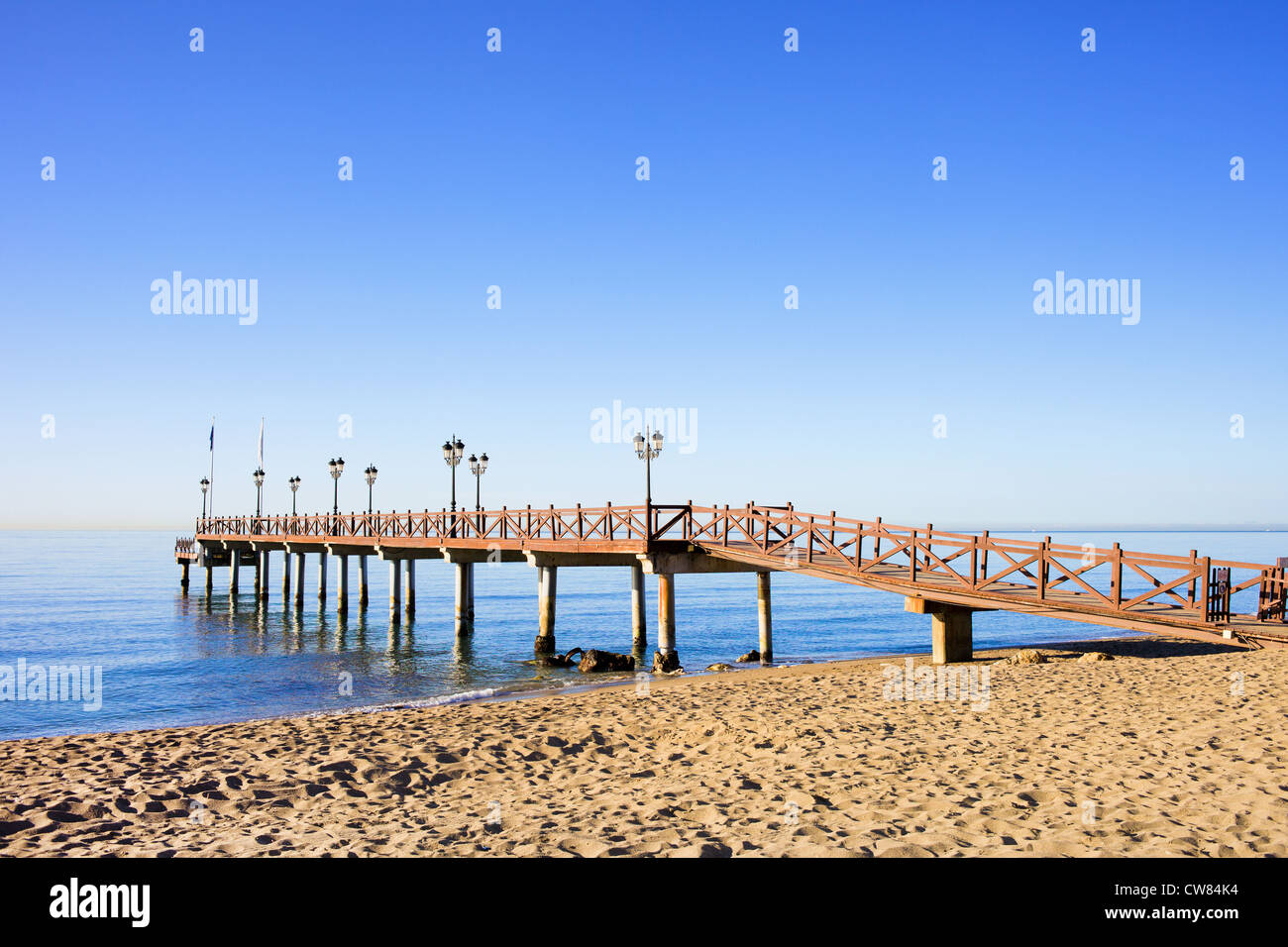 Wooden pier marbella hi-res stock photography and images - Alamy