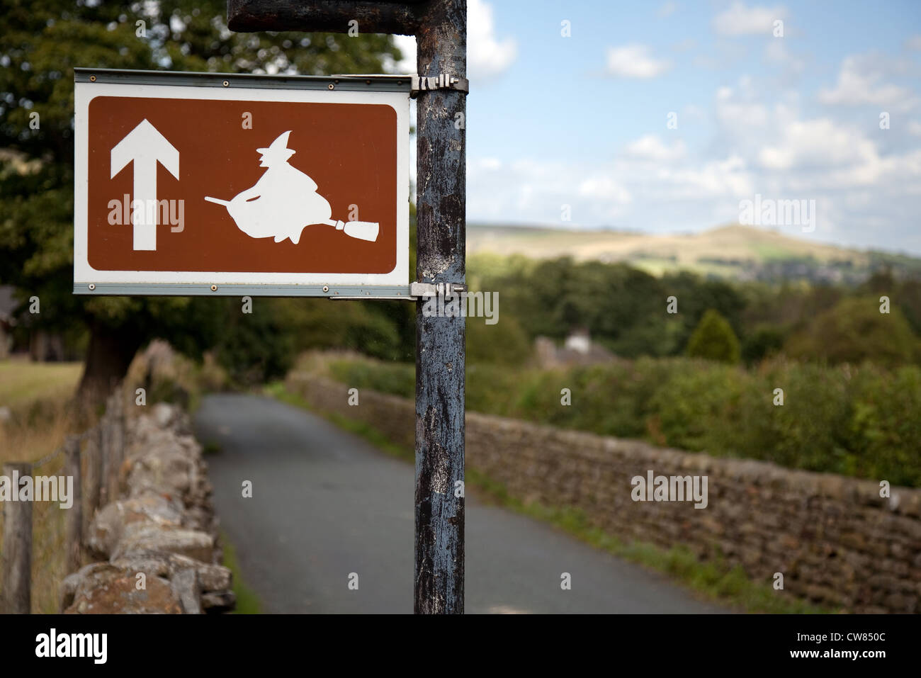 Witch on Flying Broomstick this way sign. Unusual Roadside Witchway ...