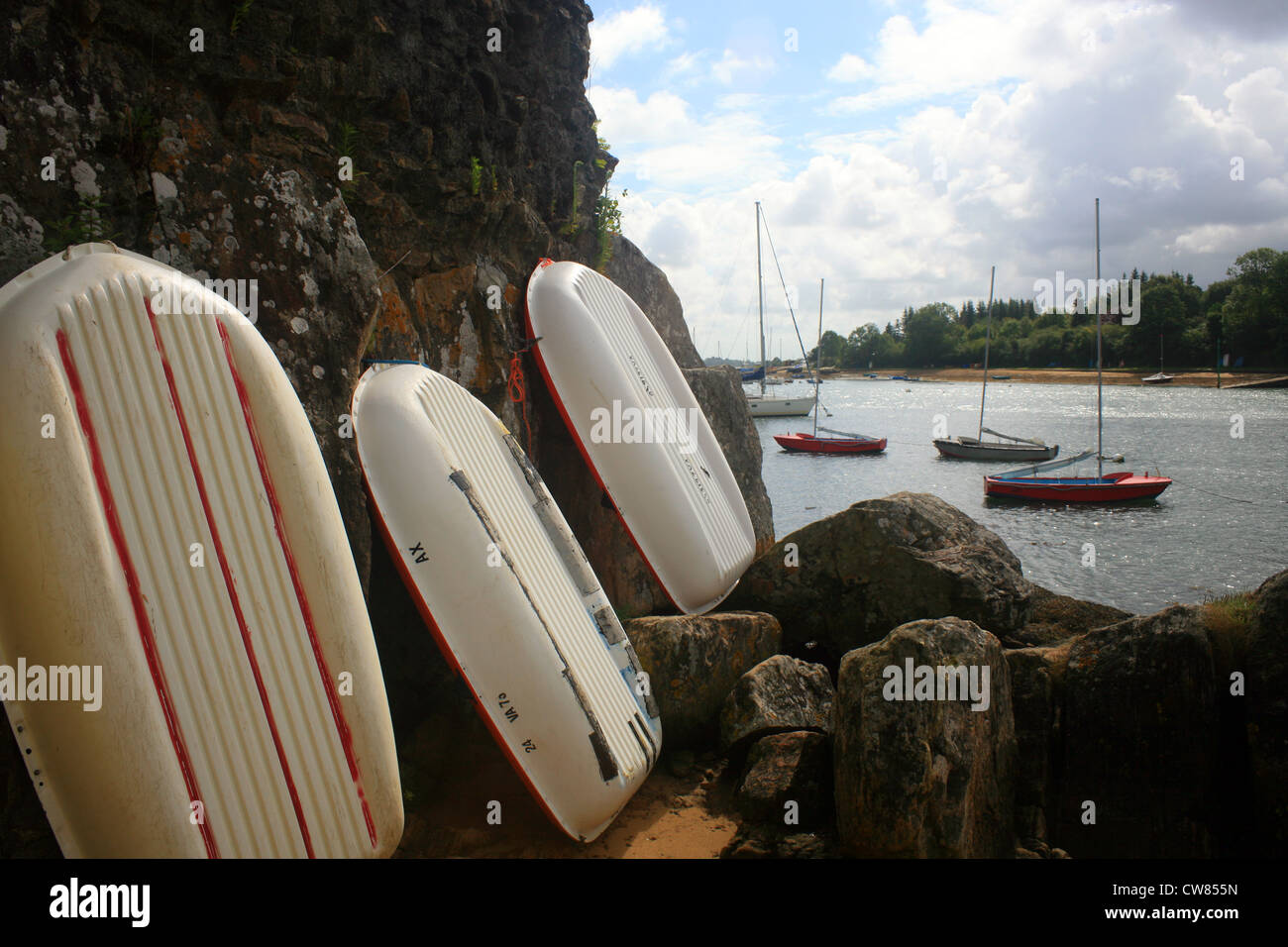 Colourful rowing boats on beach hi-res stock photography and images - Alamy
