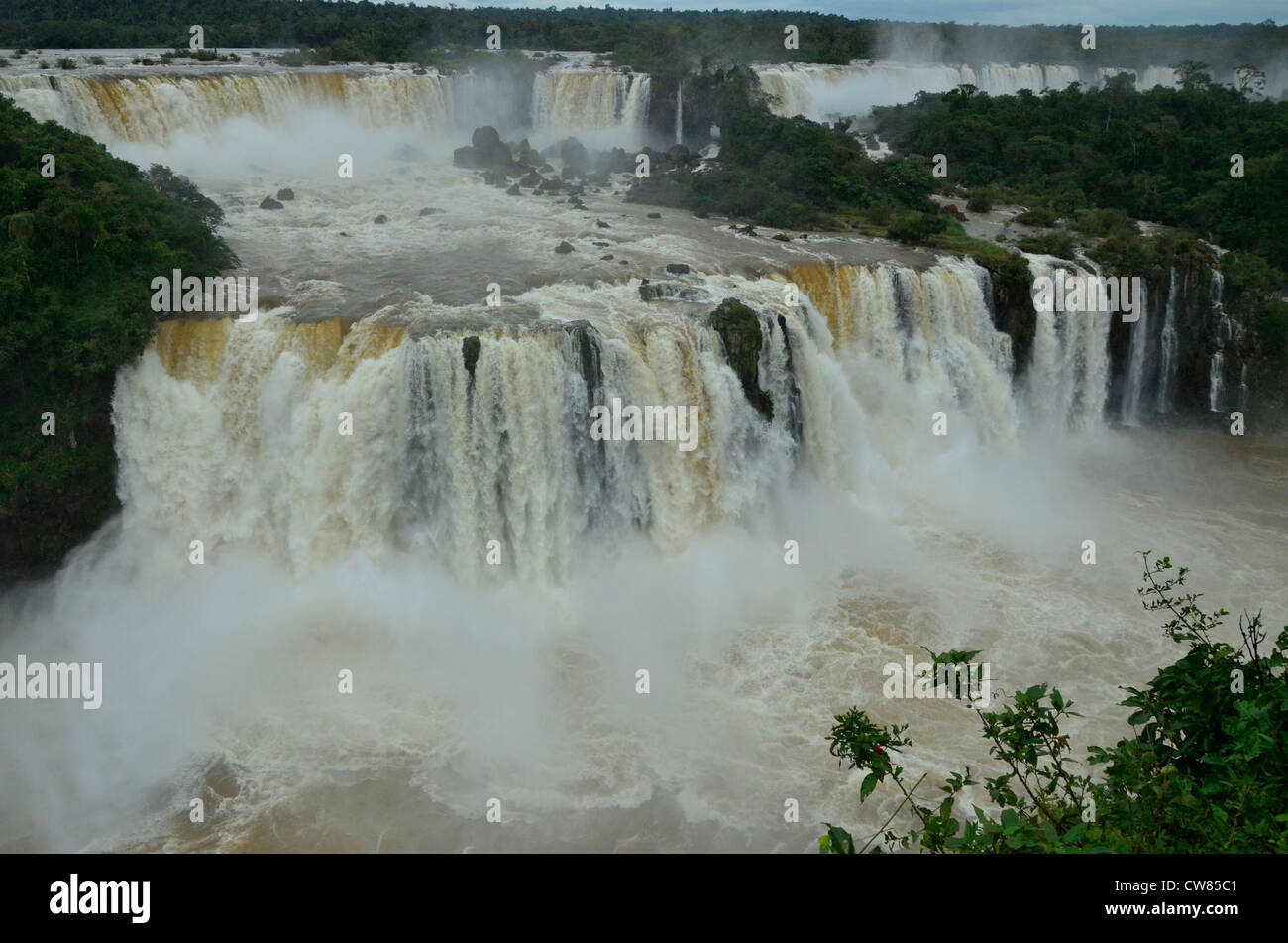 Iguasu Falls in Brazil. One of the biggest waterfalls in the world with ...