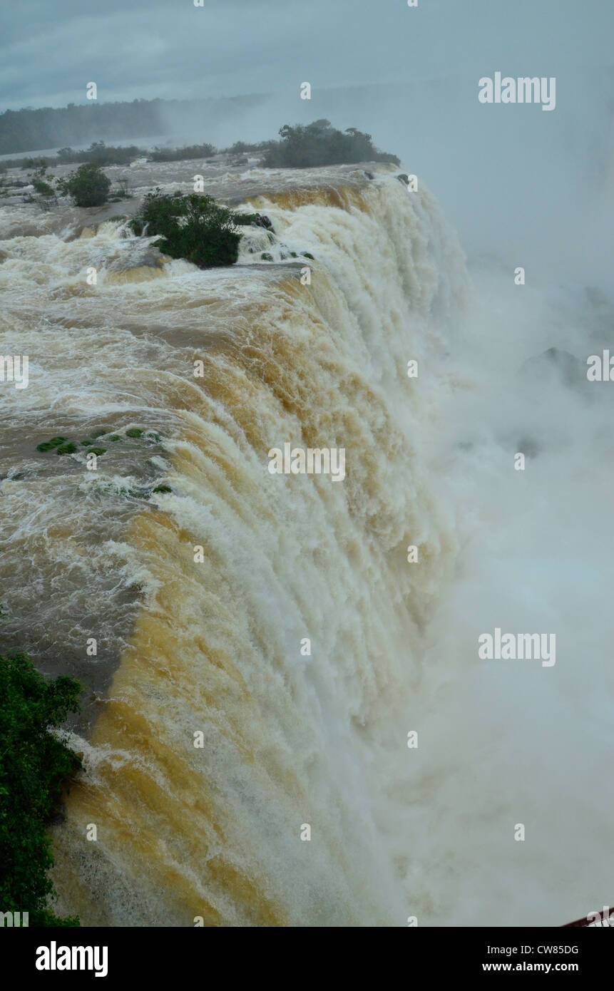 Iguasu Falls in Brazil. One of the biggest waterfalls in the world with ...