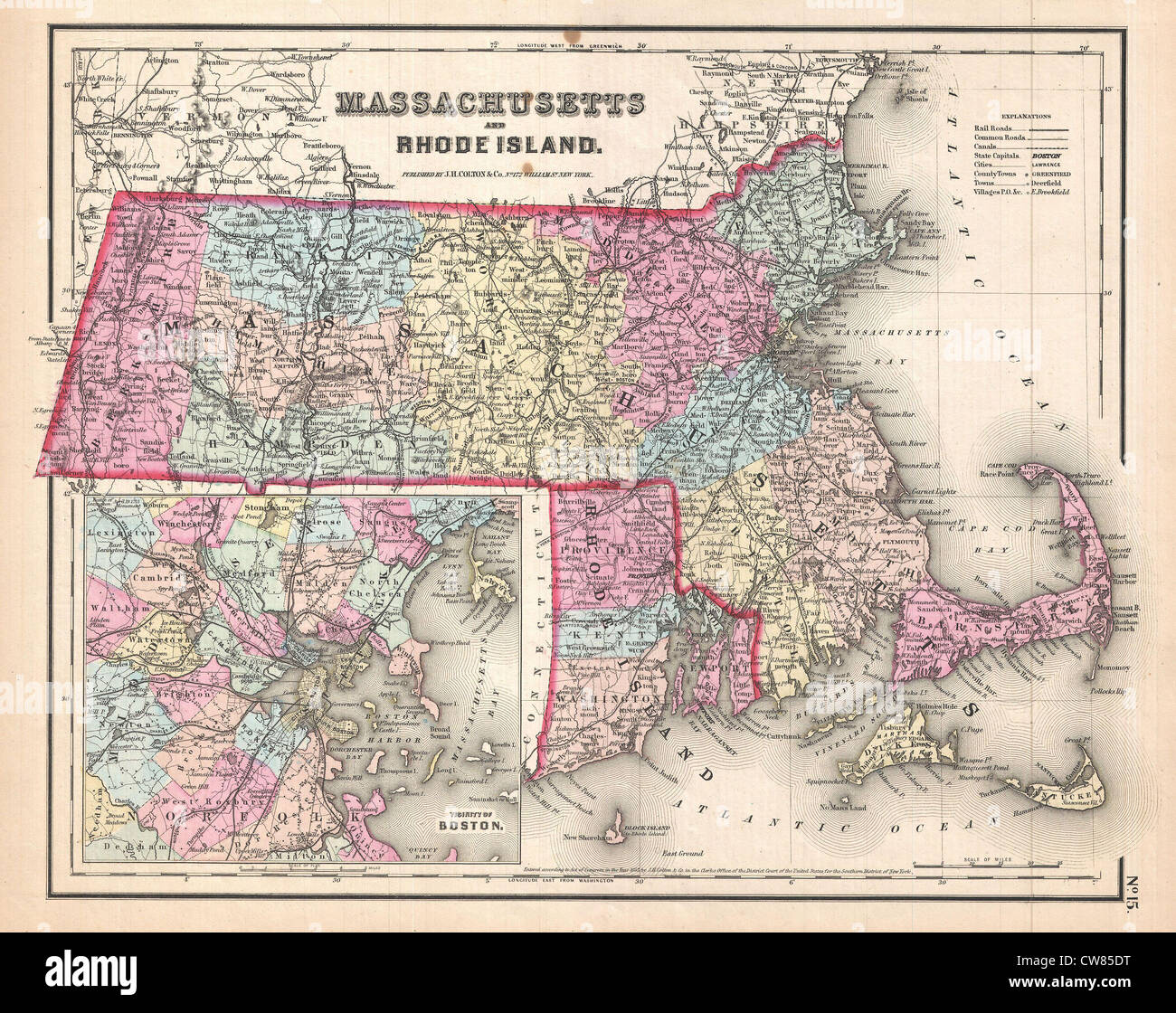 Map of massachusetts hi-res stock photography and images - Alamy