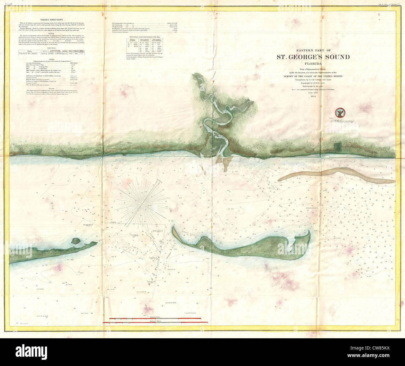 U s coast survey map of the florida panhandle hi-res stock photography ...