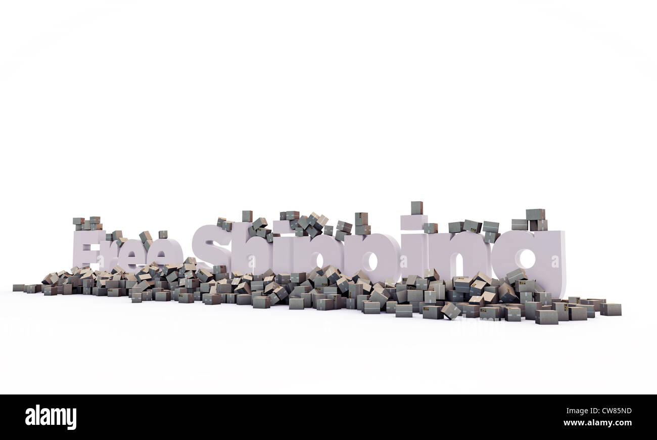 large group of shipping boxes isolated on white background Stock Photo ...