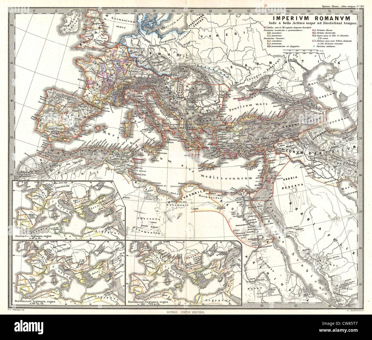 Spruner map of the roman empire under diocletian hi-res stock ...