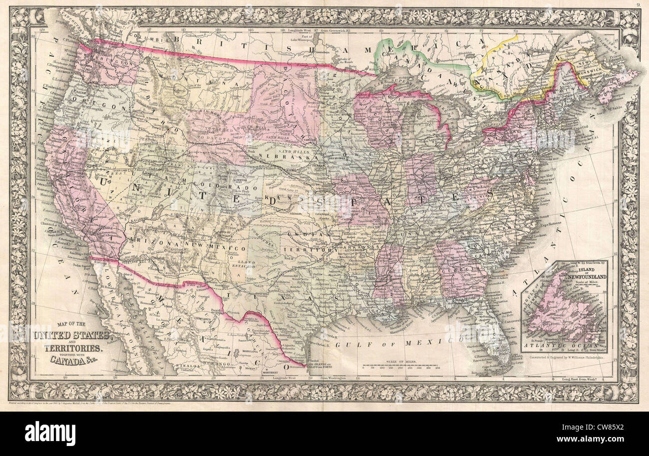 United states map 1866 hi-res stock photography and images - Alamy