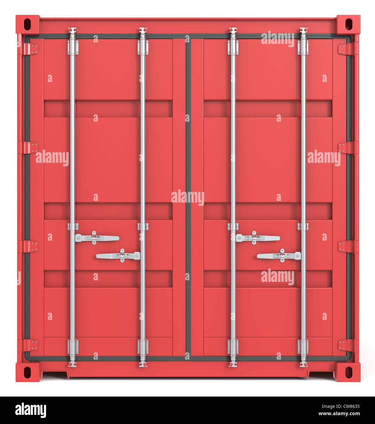 Cargo Container Front. Red Cargo Container. Closed Doors. Front view ...