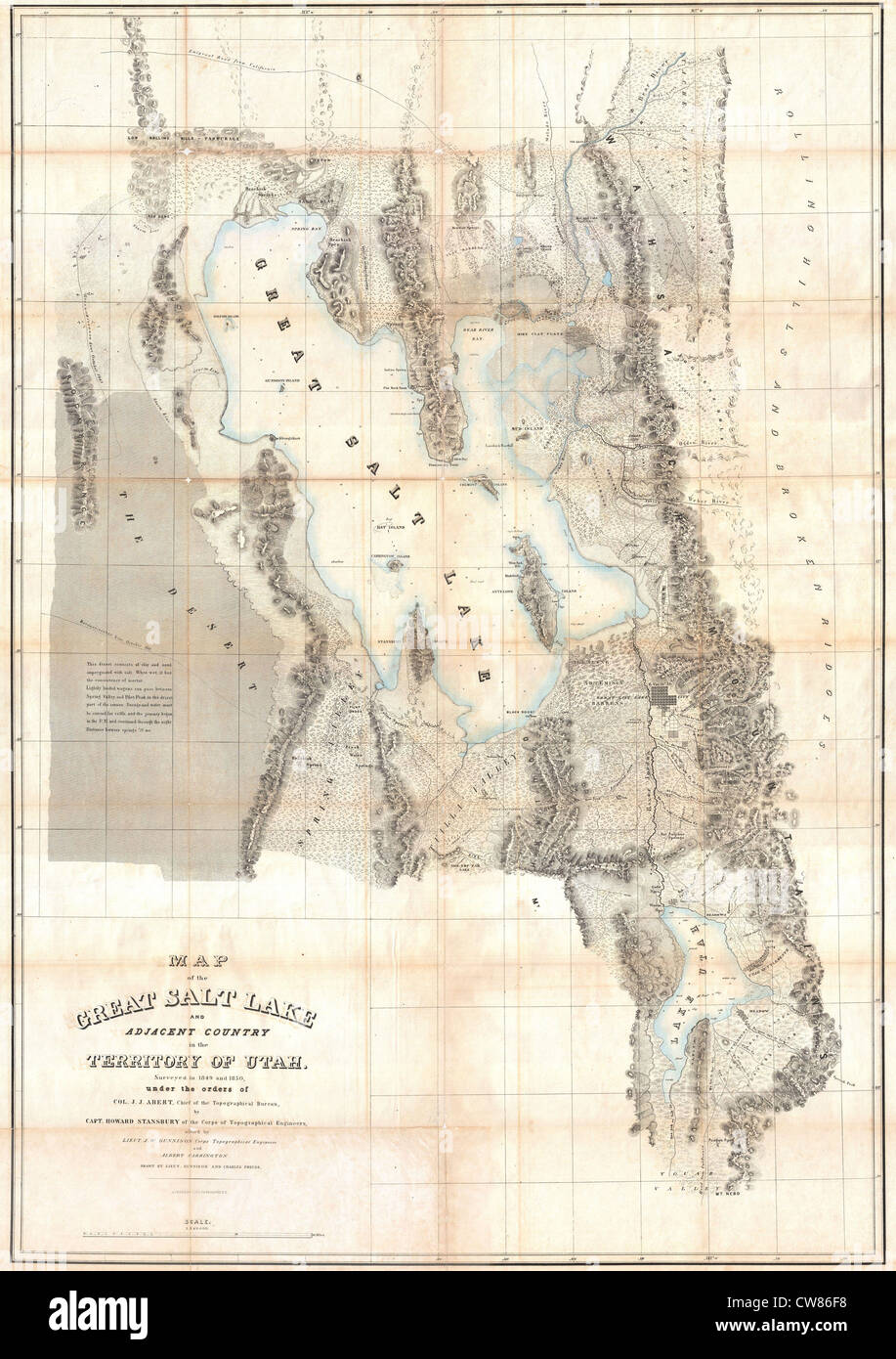 The 1852 Stansbury Map offers a detailed view of Utah and the Great ...
