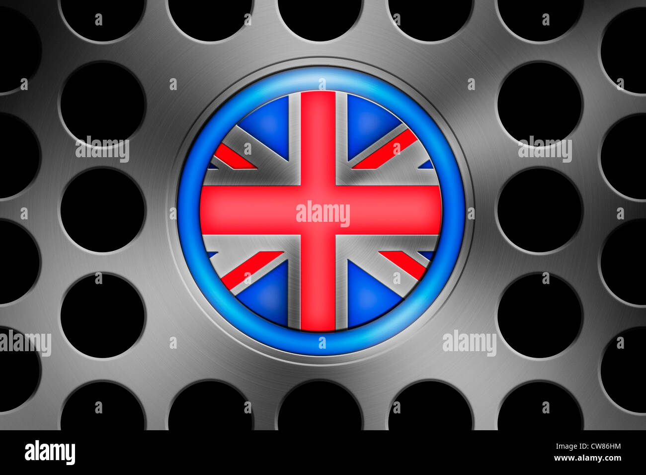 Computer button with the symbol of an United Kingdom 'Union Flag' on it ...