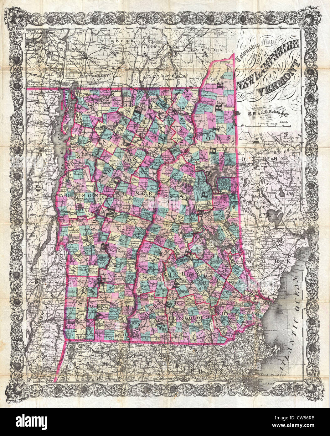 New hampshire map hi-res stock photography and images - Alamy