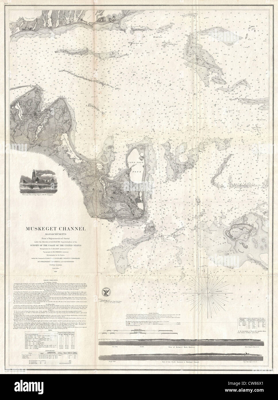 The 1858 U.S. Coast Survey map of Martha's Vineyard and Muskeget ...