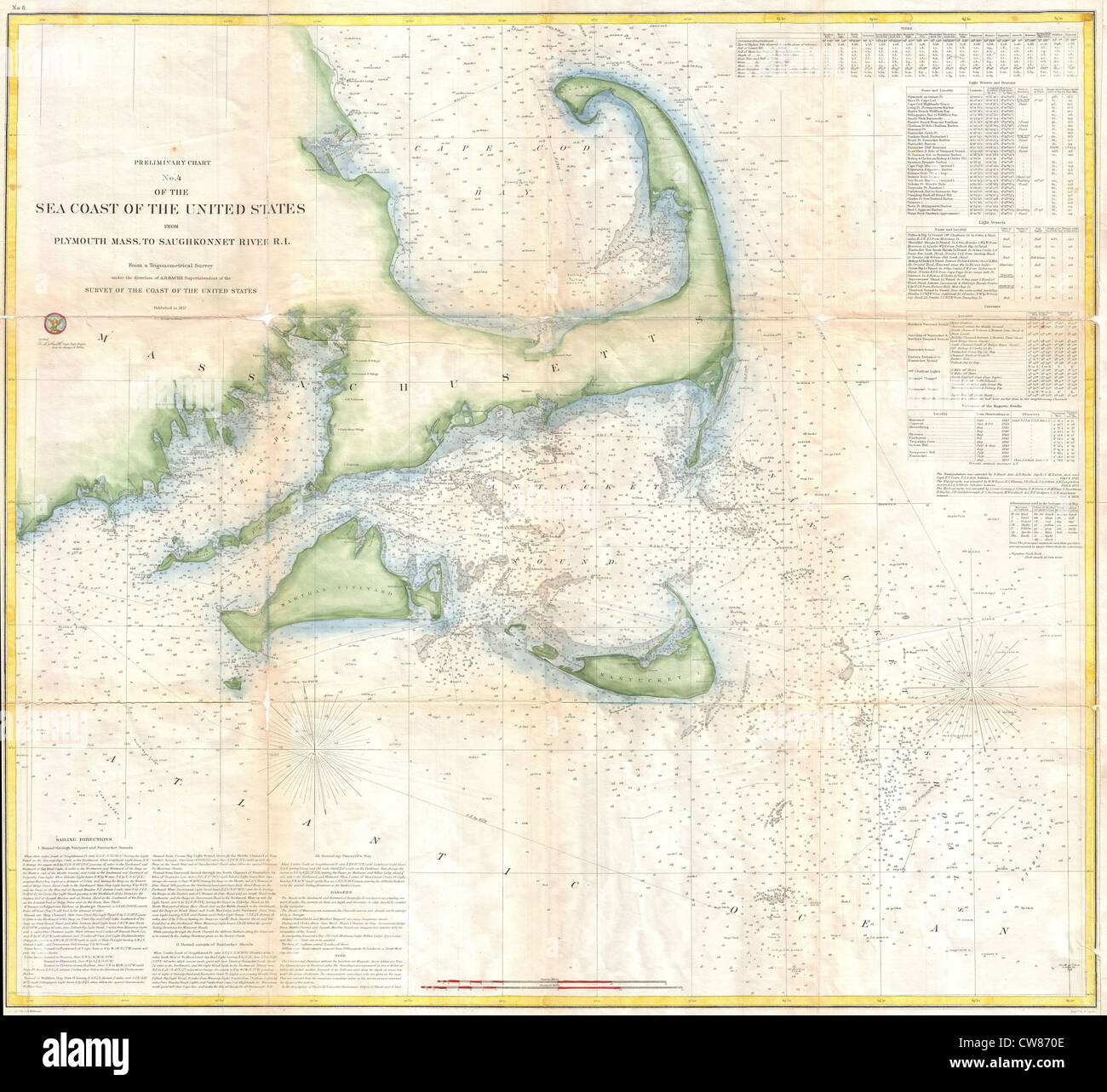 1857 u s coast survey map of cape cod hi-res stock photography and ...