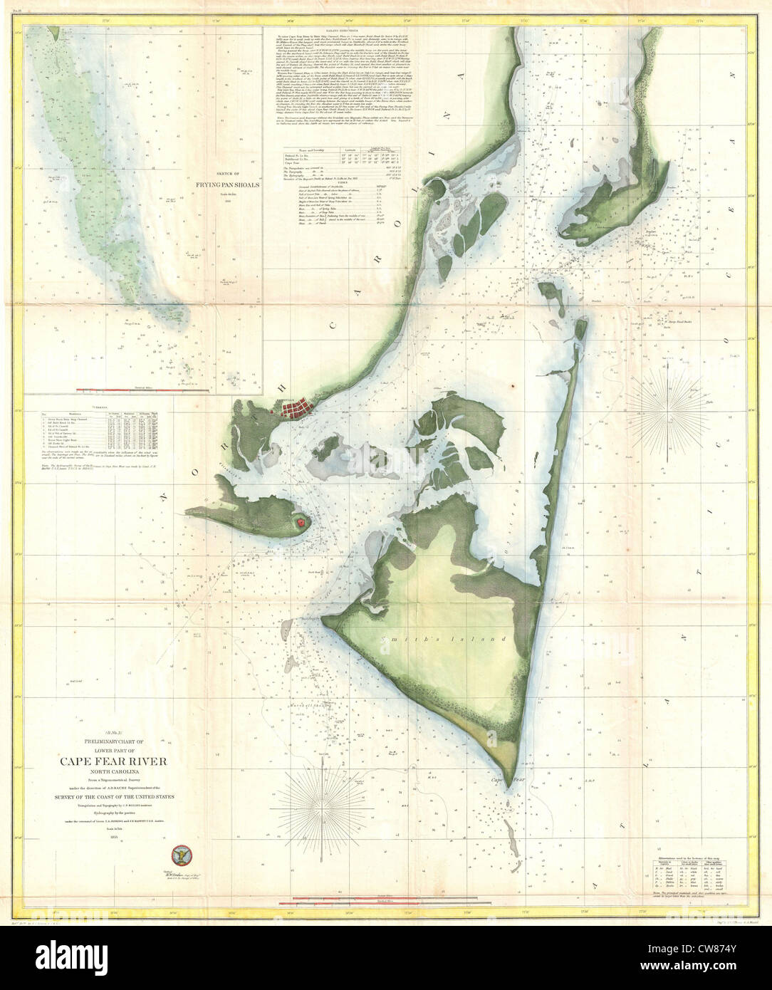 The 1855 U.S.C.S. Map of Cape Fear and Vicinity, North Carolina, is an ...