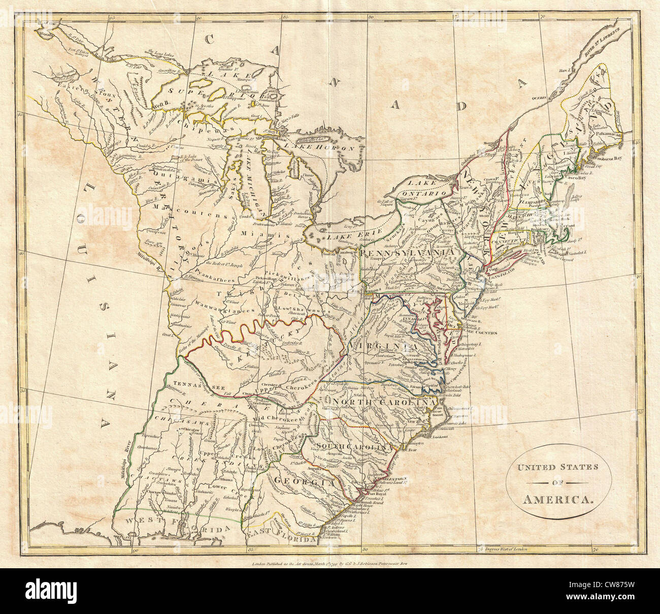 United states map 1799 hi-res stock photography and images - Alamy