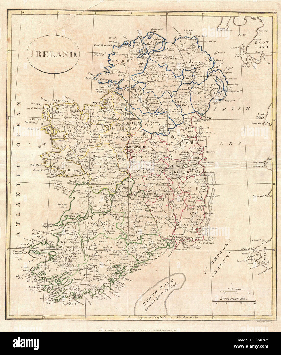 The 1799 Clement Cruttwell Map of Ireland is an antique map showcasing ...