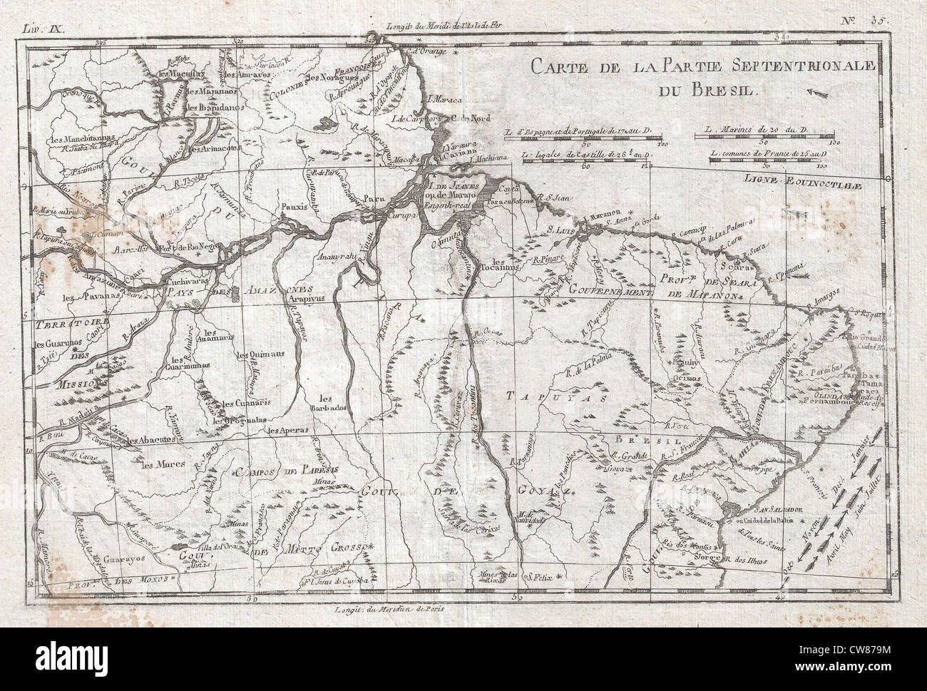 The 1780 Raynal and Bonne Map of Northern Brazil provides a detailed ...