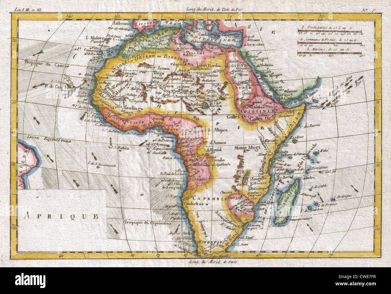 The 1780 Raynal and Bonne Map of Africa is a historical map featuring ...