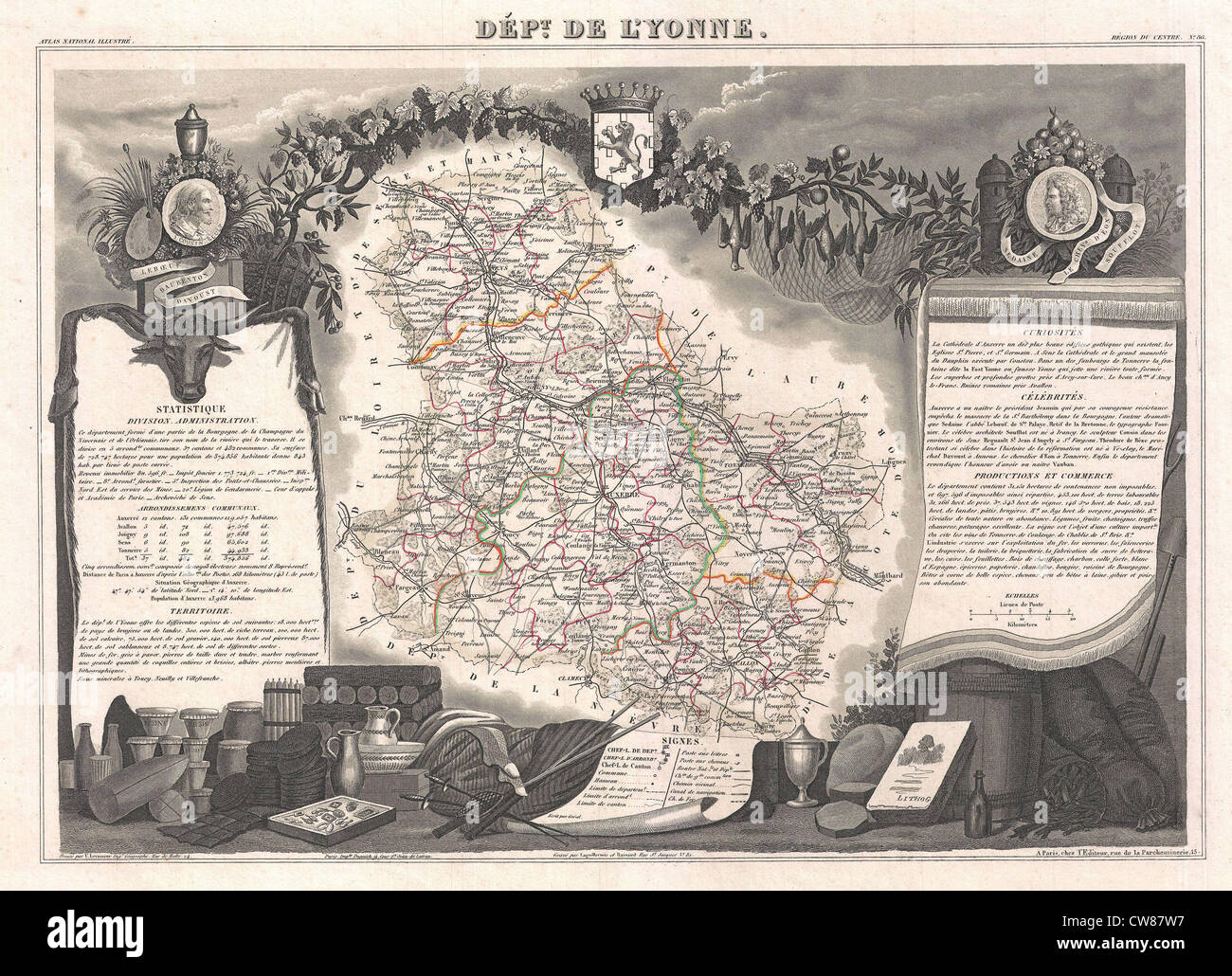 This 1852 map by Levasseur provides a detailed view of the Department ...