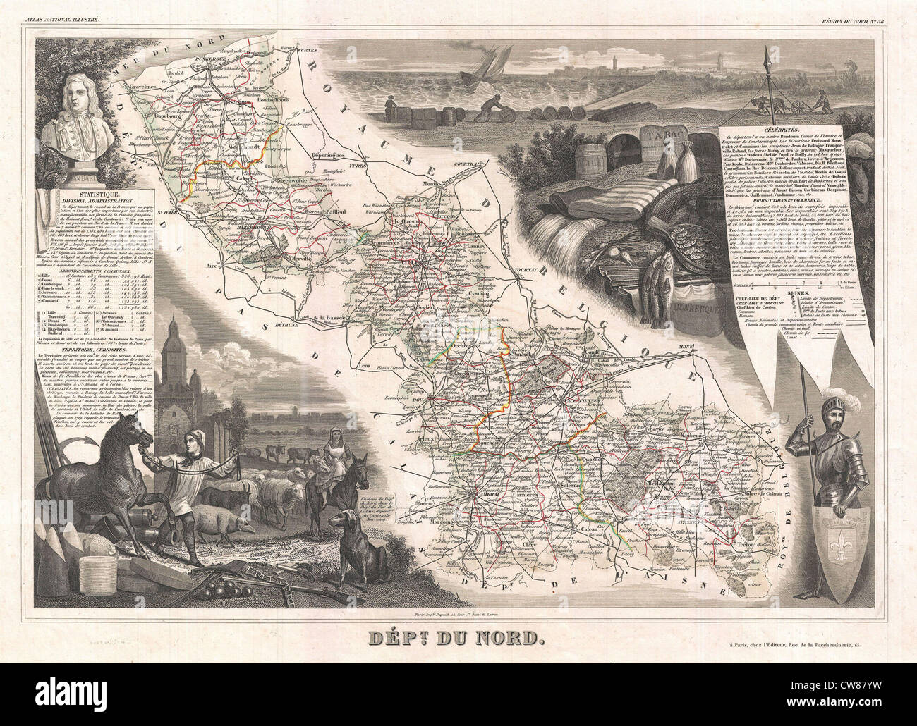 Nord Department Map High Resolution Stock Photography and Images - Alamy