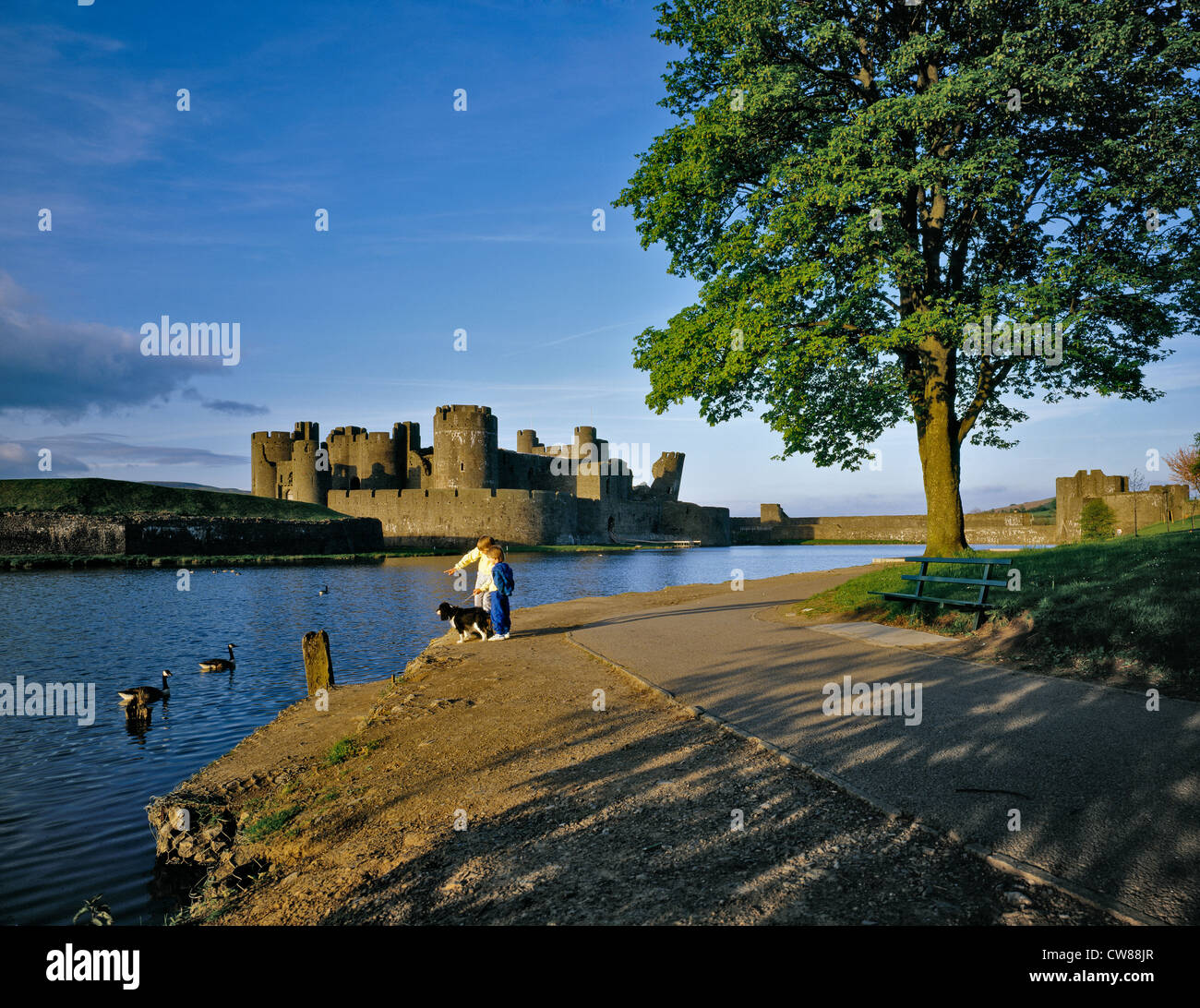 Caerphilly Castle Wales Summer High Resolution Stock Photography and ...