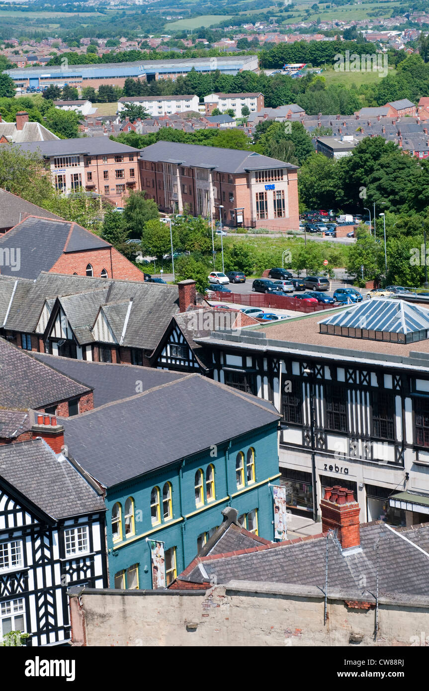An aerial view of Chesterfield town centre, Derbyshire England UK Stock ...