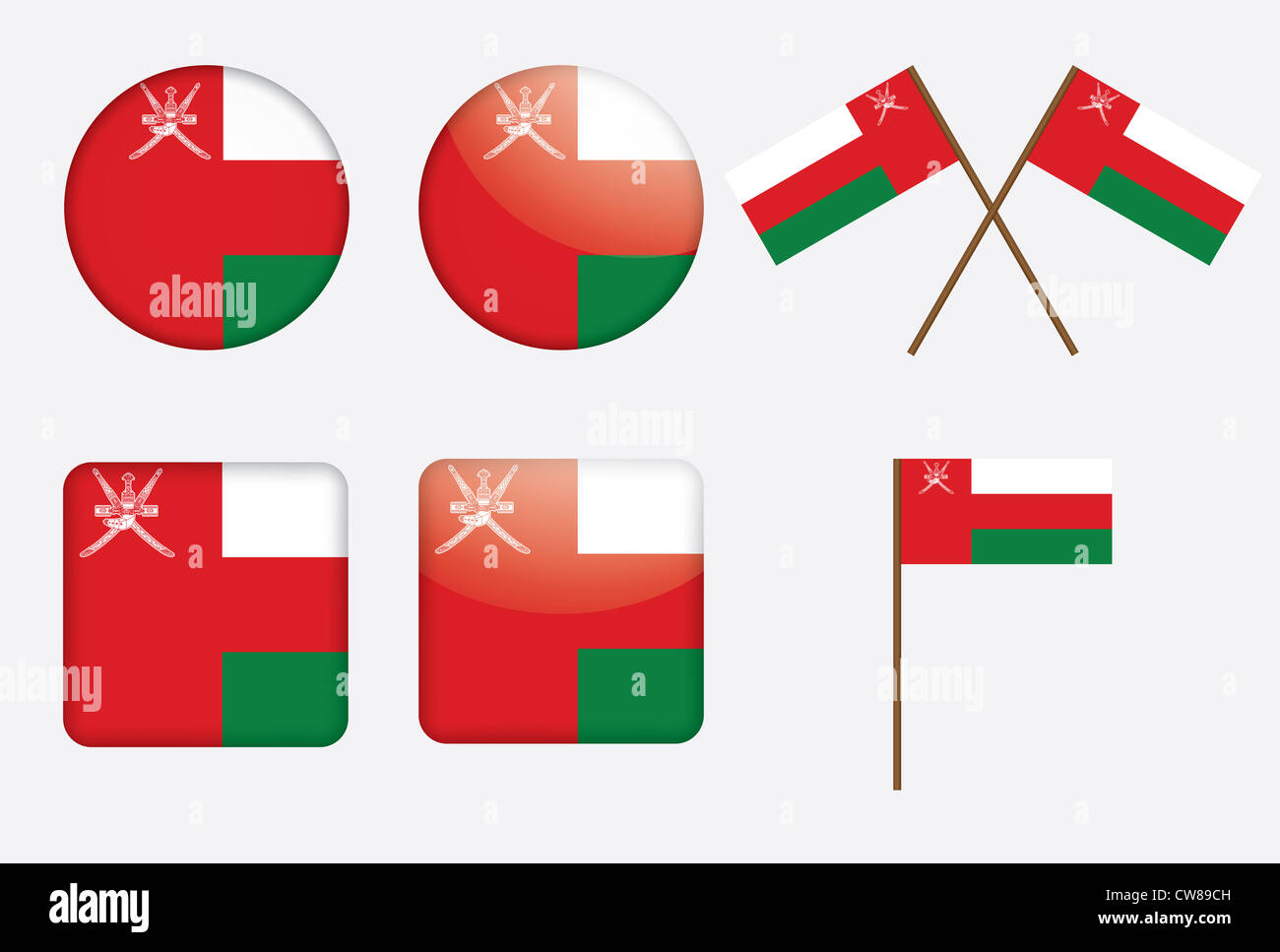 set of badges with flag of Oman illustration Stock Photo - Alamy