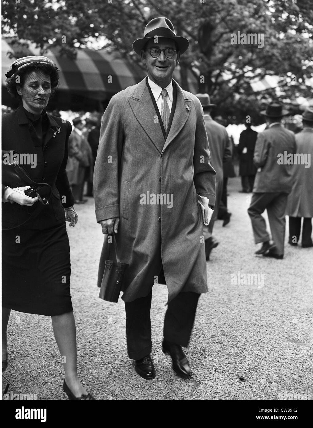 Mr and Mrs John Hay "Jock" Whitney at Belmont Race Track, New York ca ...