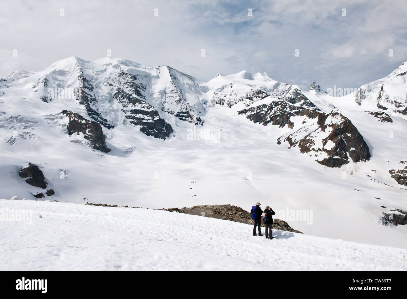 Diavolezza Peak, Switzerland. Piz Palü, Bellavista, Piz Bernina and Piz ...