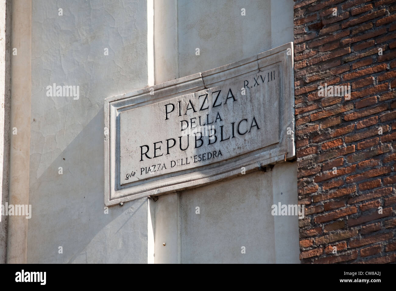 A sign for Piazza della Repubblica in Rome, Italy Stock Photo - Alamy