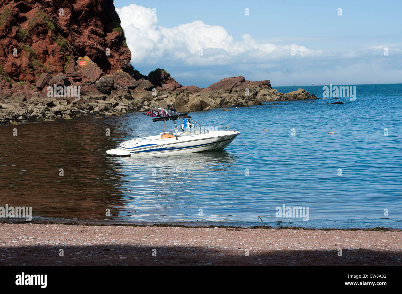 Watcombe beach,Devon, boat within destruction,accident, rockfall,freeze ...