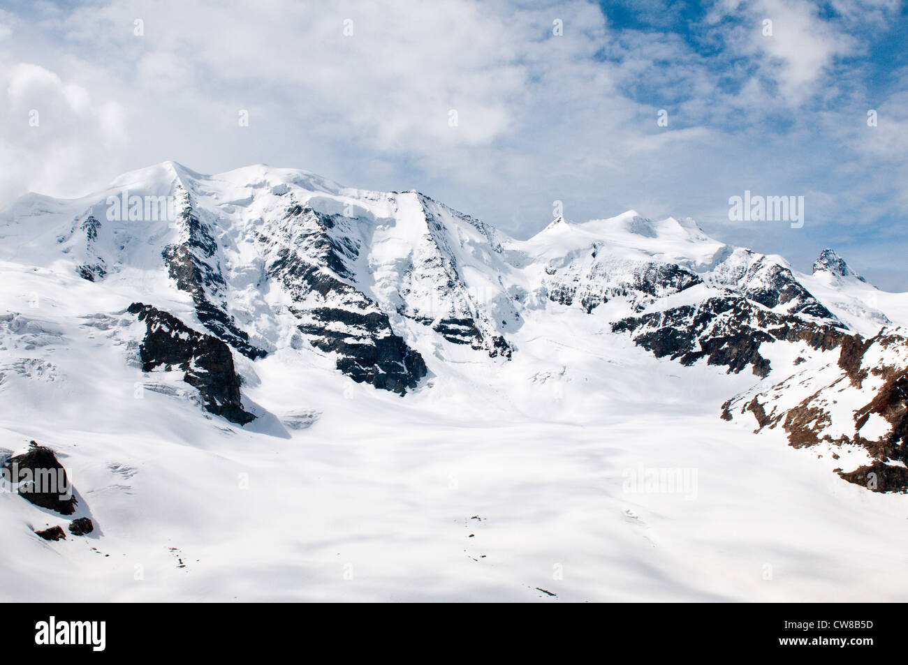 Diavolezza Peak, Switzerland. Piz Palü, Bellavista, Piz Bernina and Piz ...