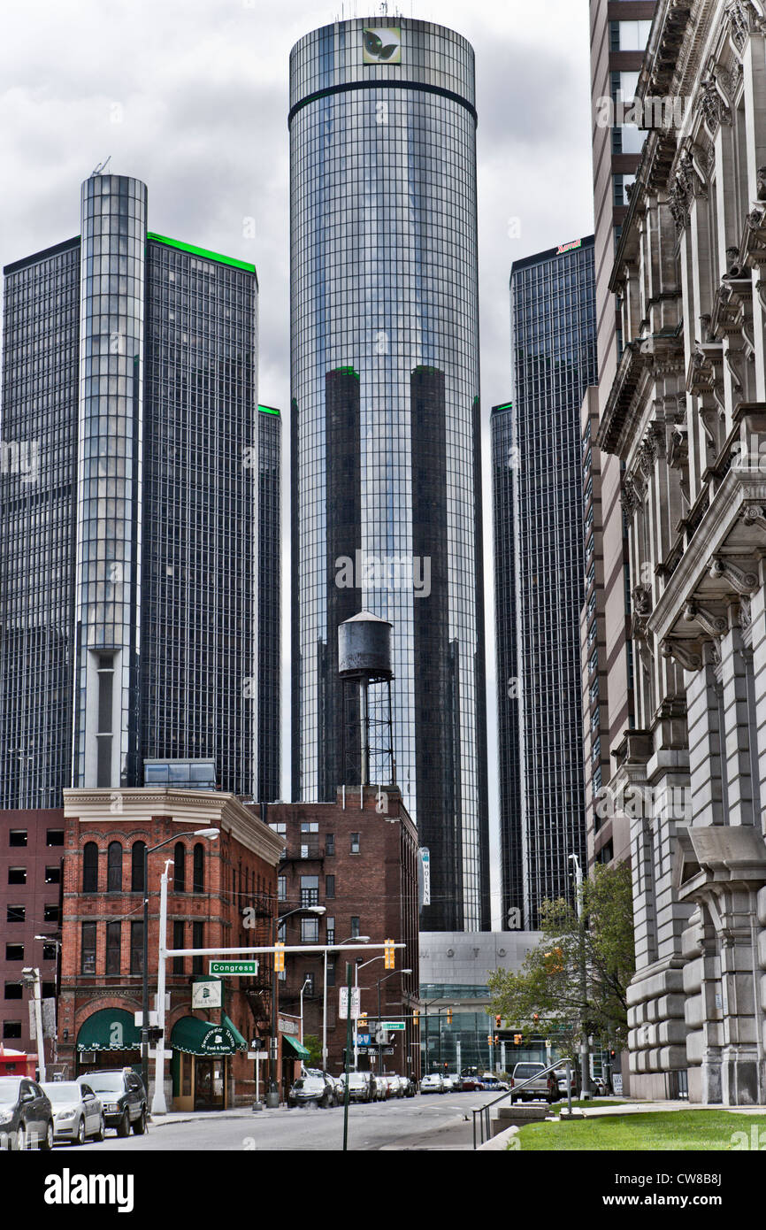 The Detroit Renaissance Center Michigan USA as seen from the city ...