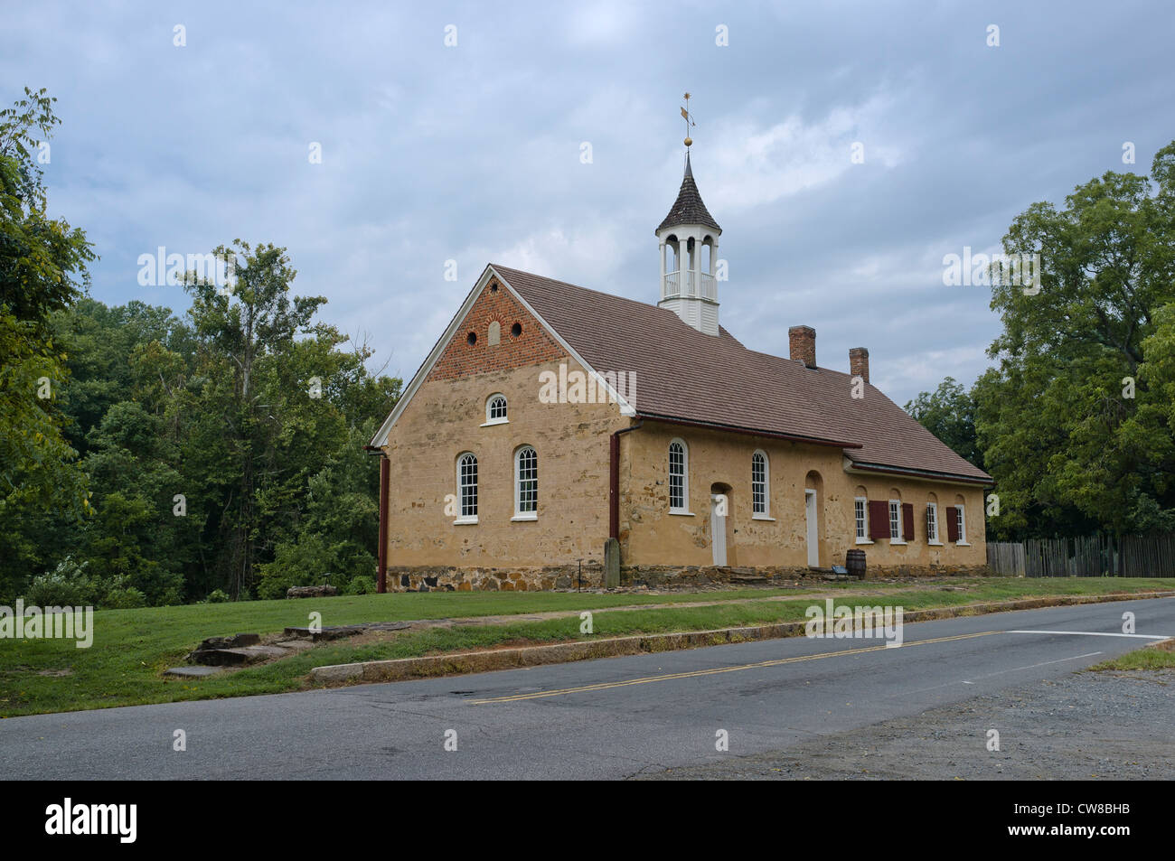 Gemeinhaus building 1788. German colonial church with attached minister ...