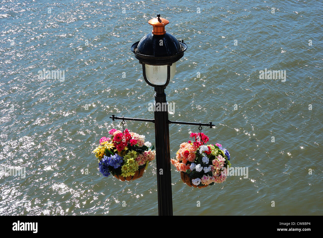 Dock side lamp post Stock Photo - Alamy
