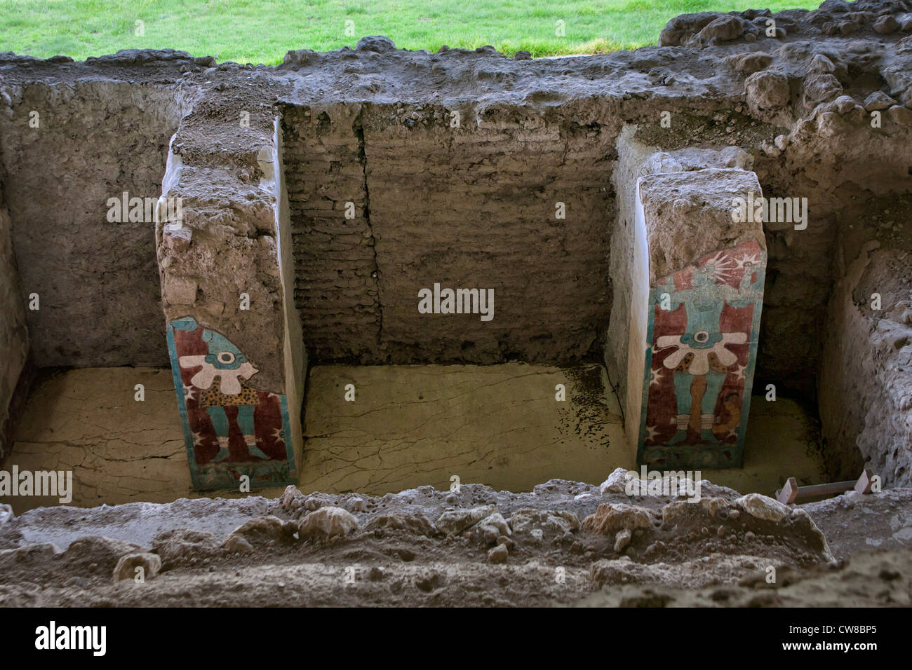 Cacaxtla archaeological site in the state of Tlaxcala, Mexico Stock ...