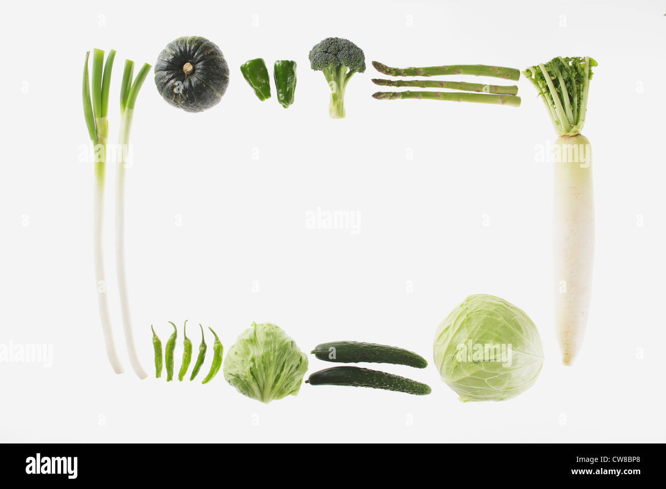 Horizontal Design Of Green Vegetables Stock Photo - Alamy