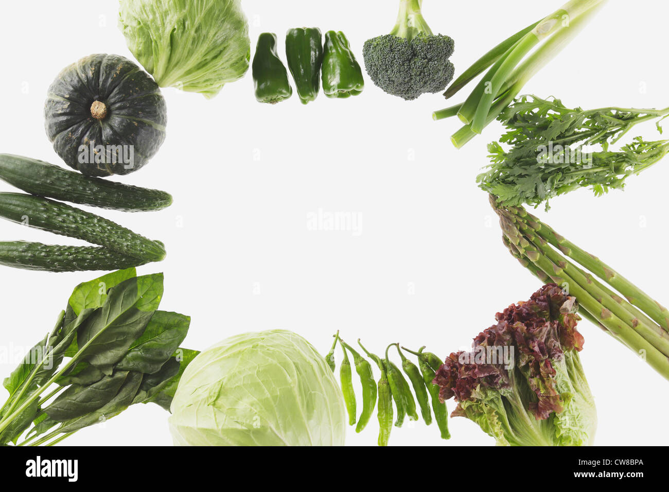 Design Of Green Vegetables Stock Photo - Alamy
