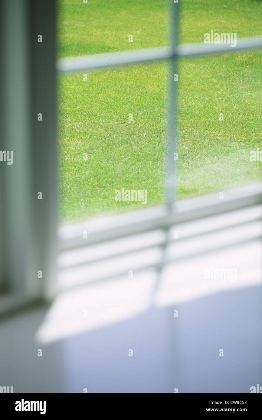 Lawn Through Window Stock Photo - Alamy