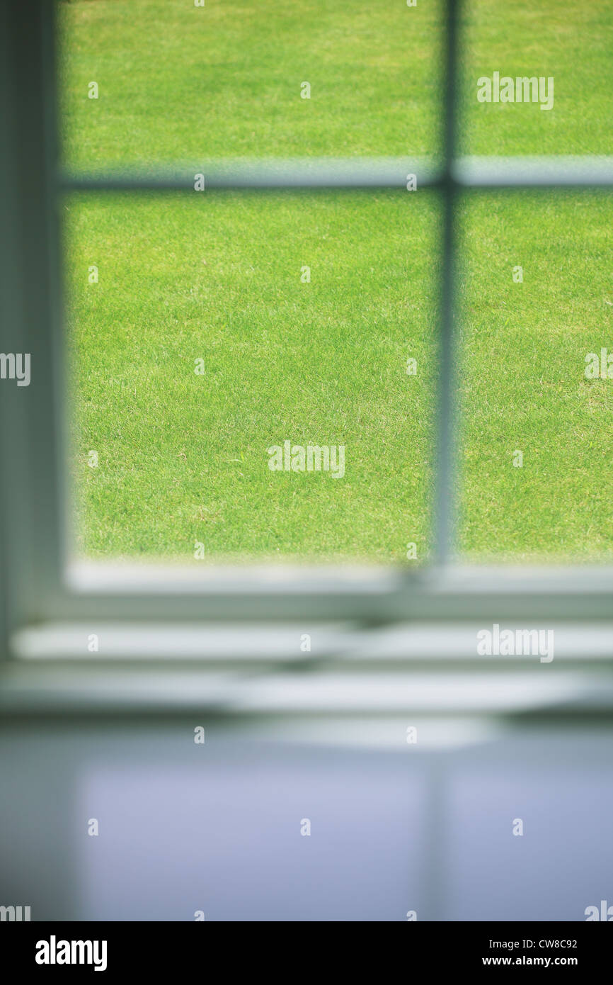 Lawn Through Window Stock Photo - Alamy