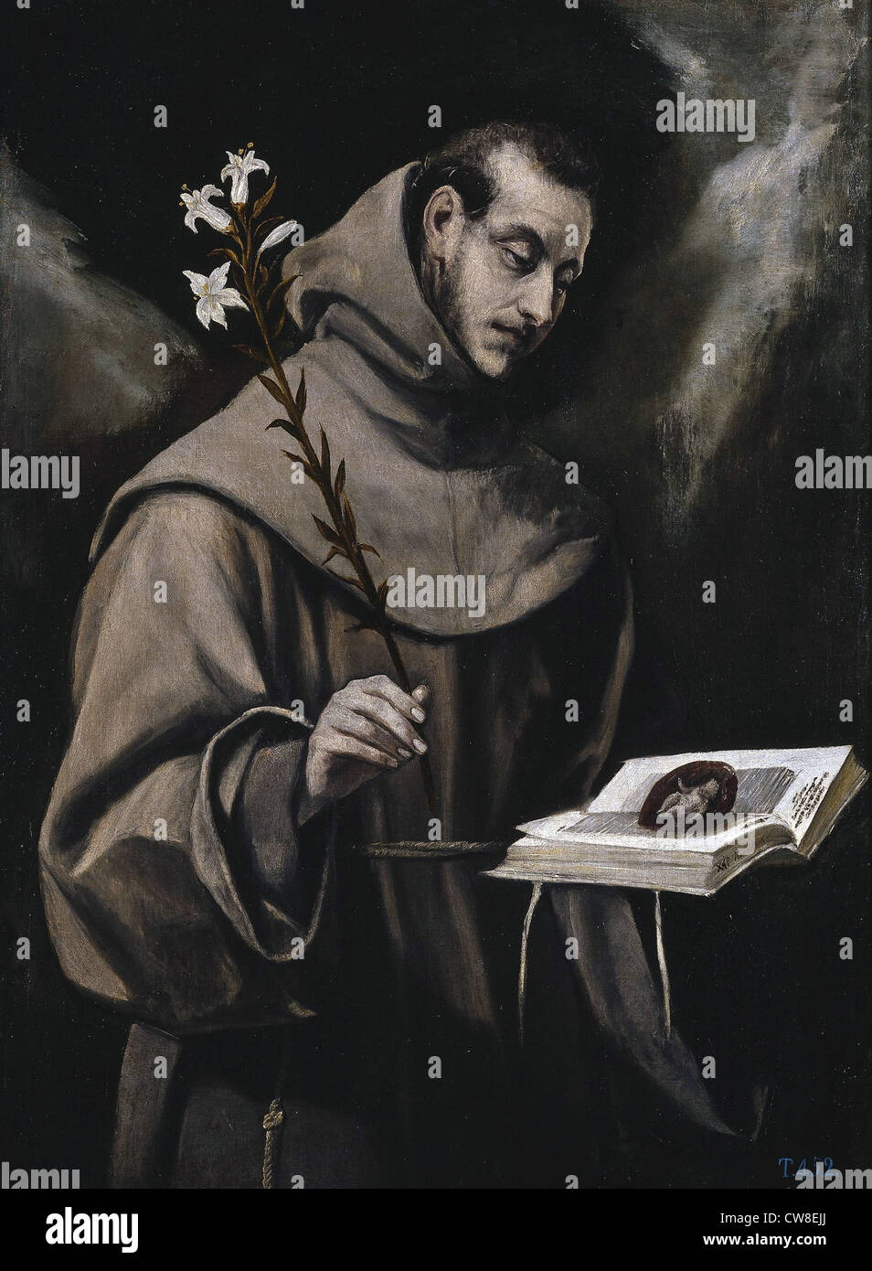 El Greco St. Anthony of Padua 1580 Prado Museum - Madrid Stock Photo ...