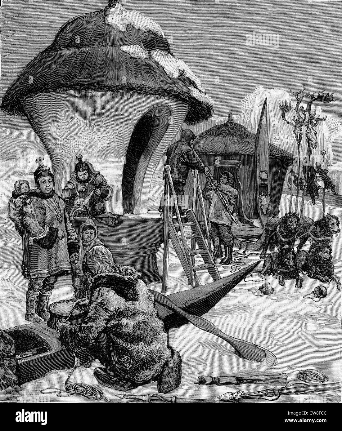 Inuit Alaska Boat Black and White Stock Photos & Images - Alamy