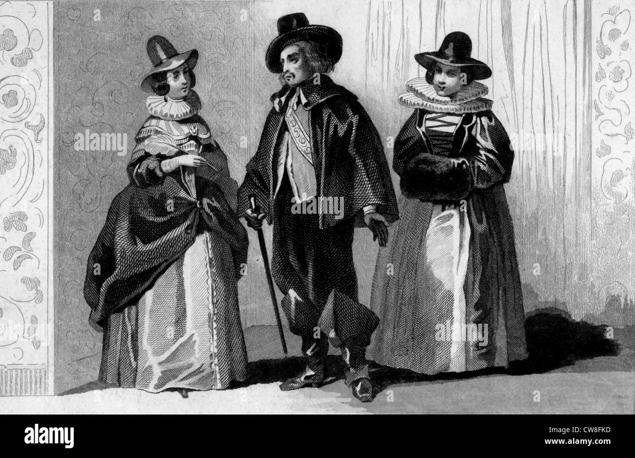 17th Century Engraving People Black and White Stock Photos & Images - Alamy