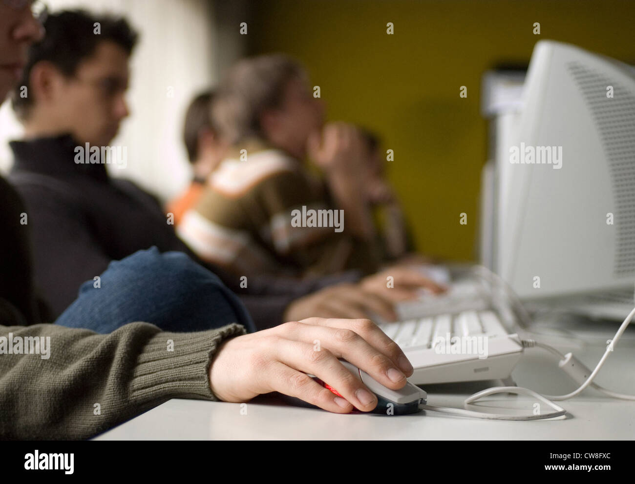 Computer lab in the high school Stock Photo - Alamy