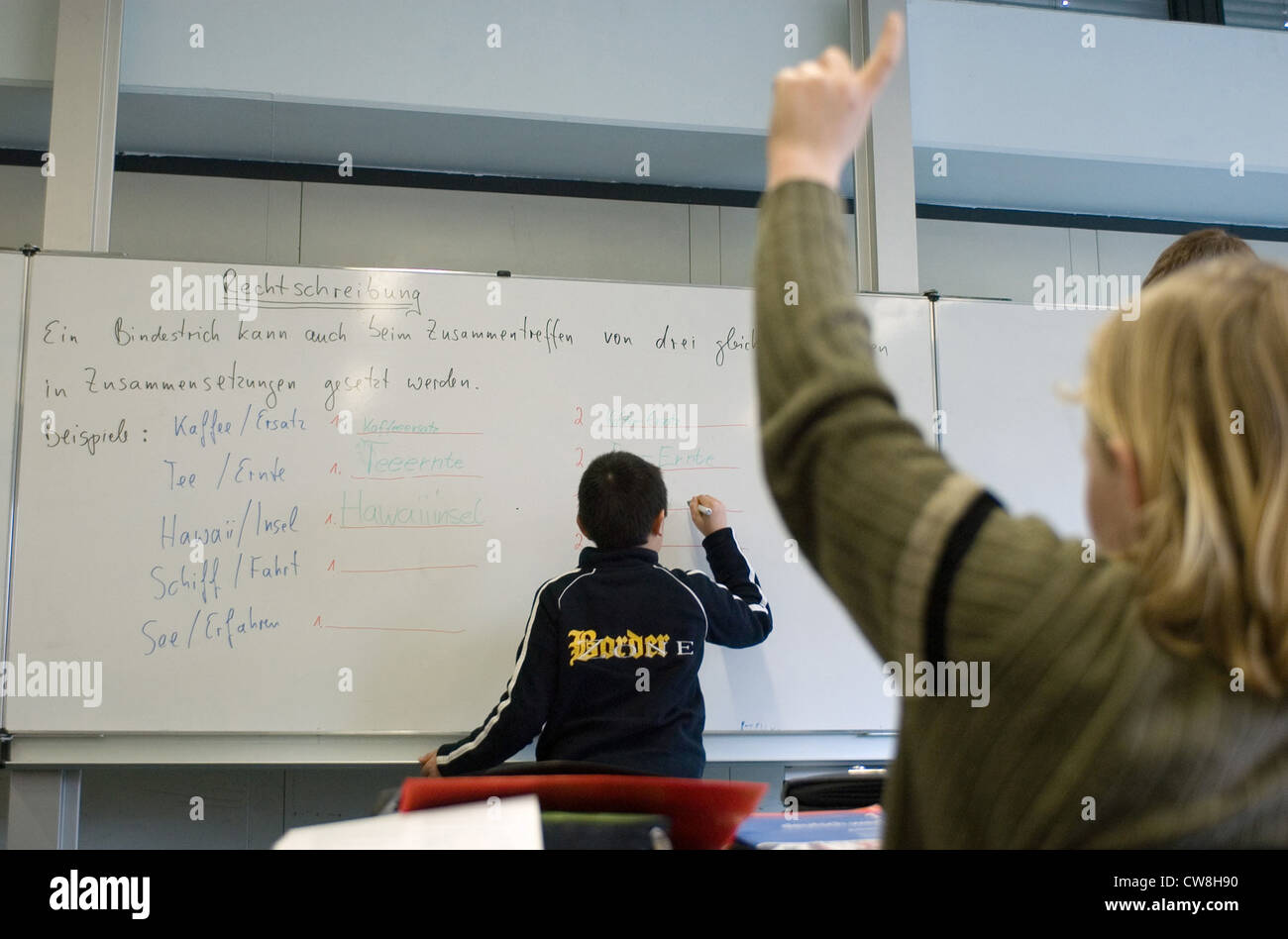 German lesson in a secondary school Stock Photo - Alamy