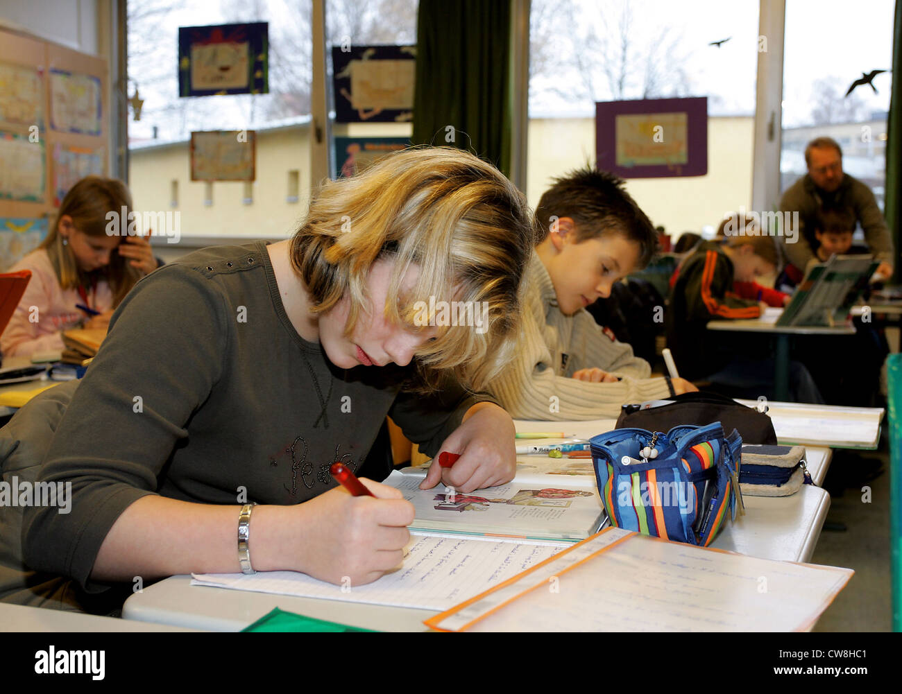 Nadine student in the classroom Stock Photo - Alamy