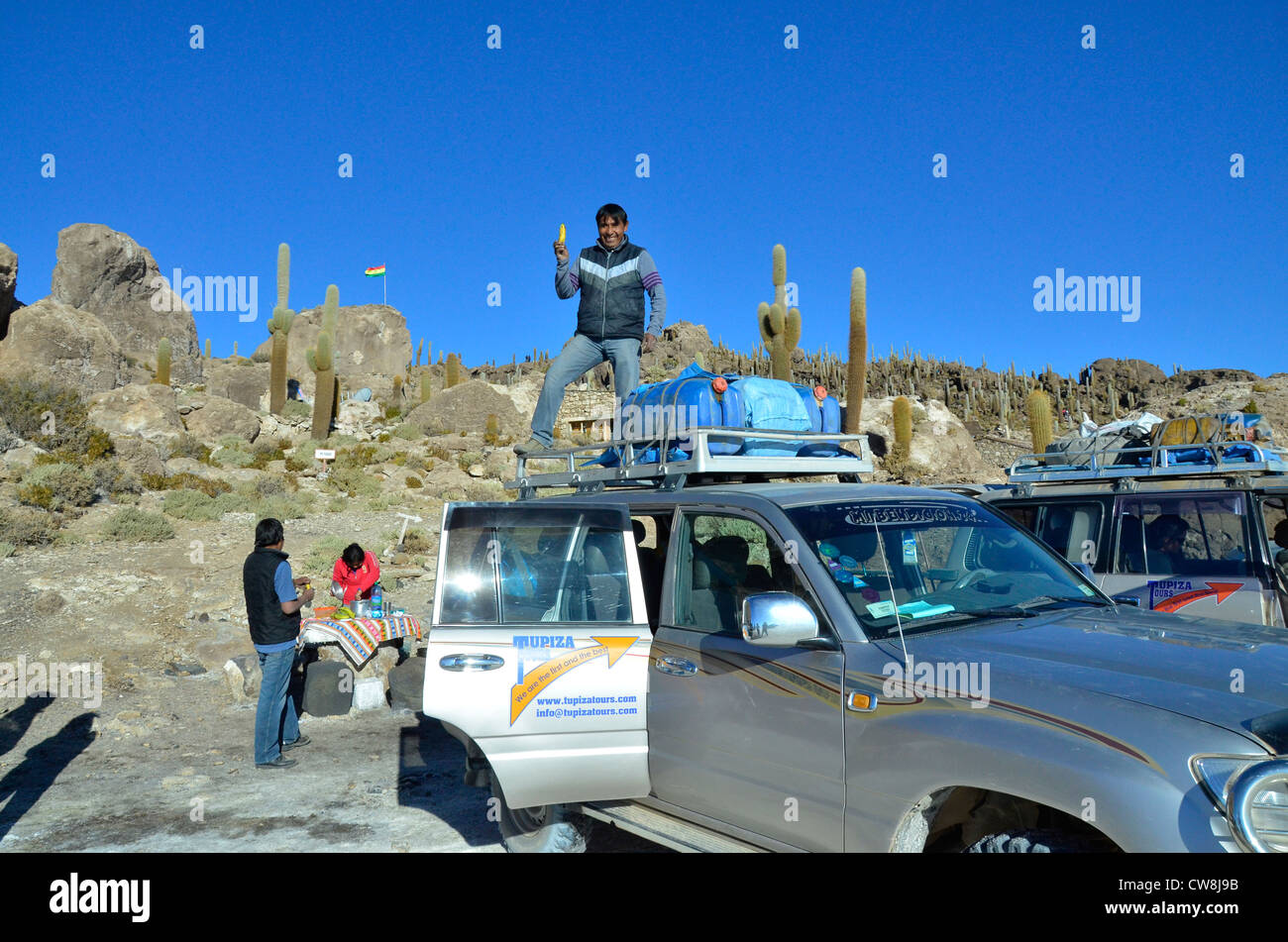 Uyuni Salaar, the biggest salt pan on earth. Andes Altiplano plateau of ...