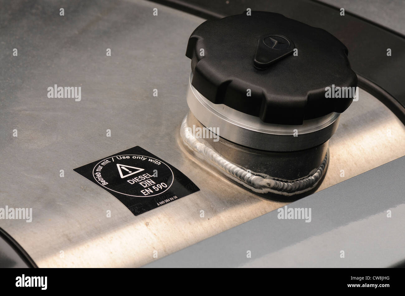 Filling cap of a diesel tank on a lorry/truck Stock Photo - Alamy